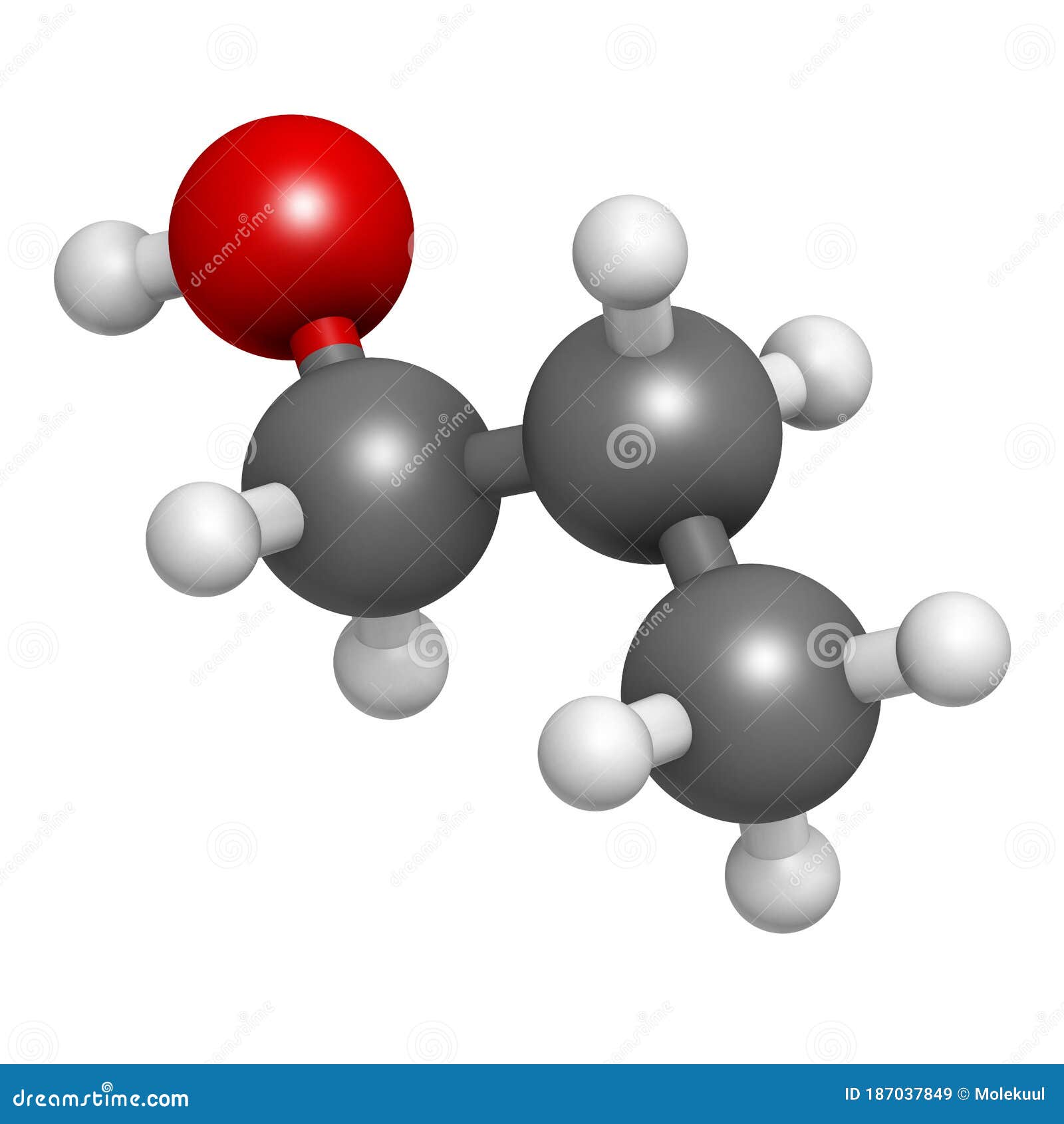 Propanol (n-propanol) Solvent Molecule Stock Illustration ...