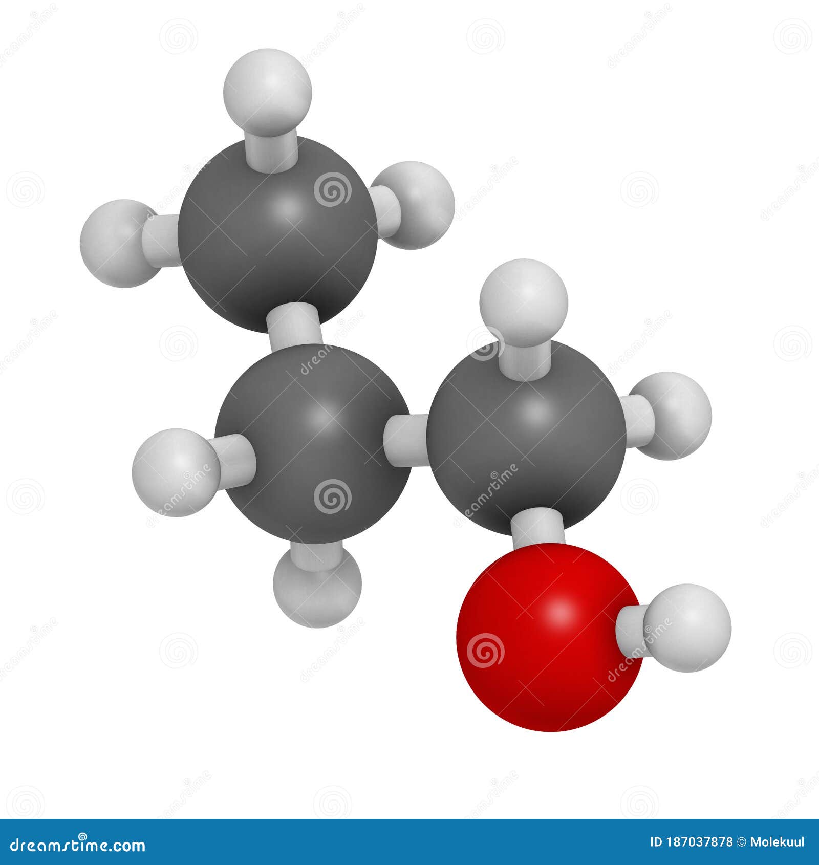 Propanol (n-propanol) Solvent Molecule Stock Illustration ...