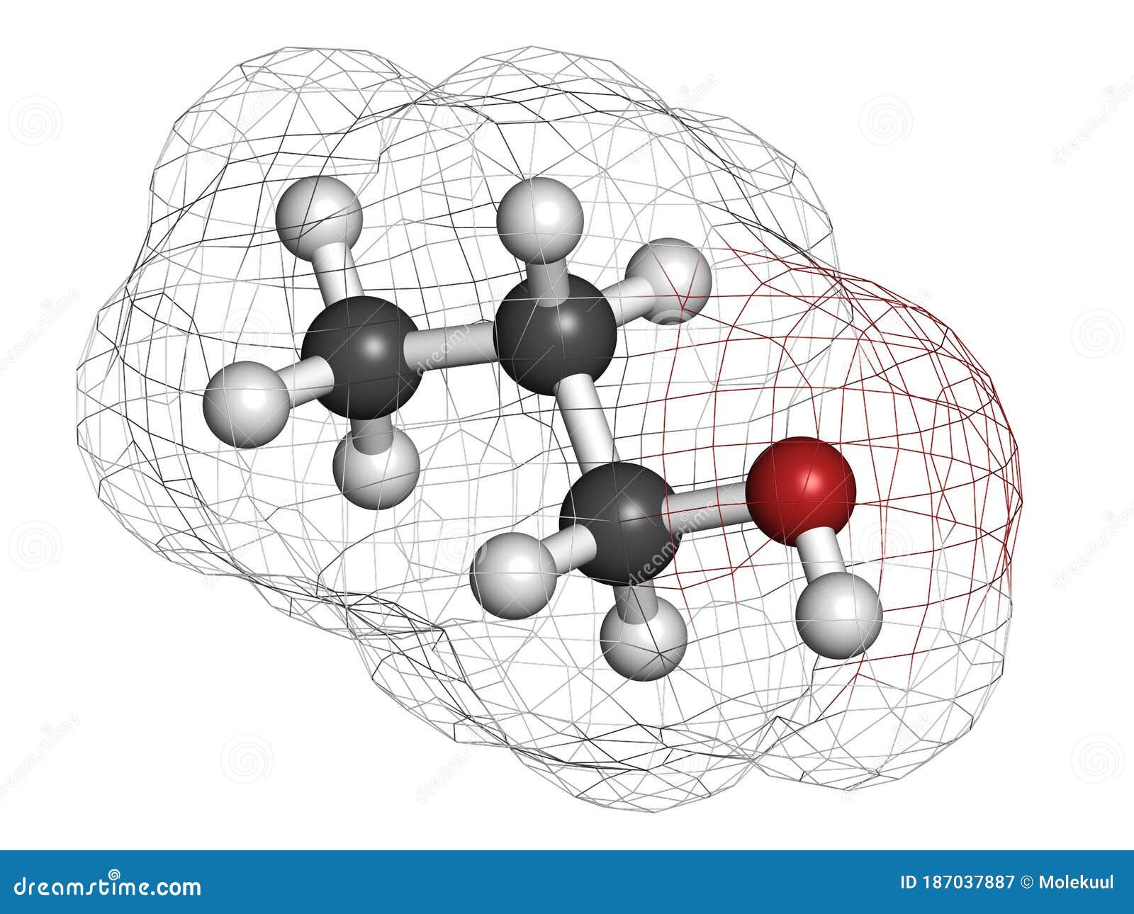 Propanol (n-propanol) Solvent Molecule Stock Illustration ...