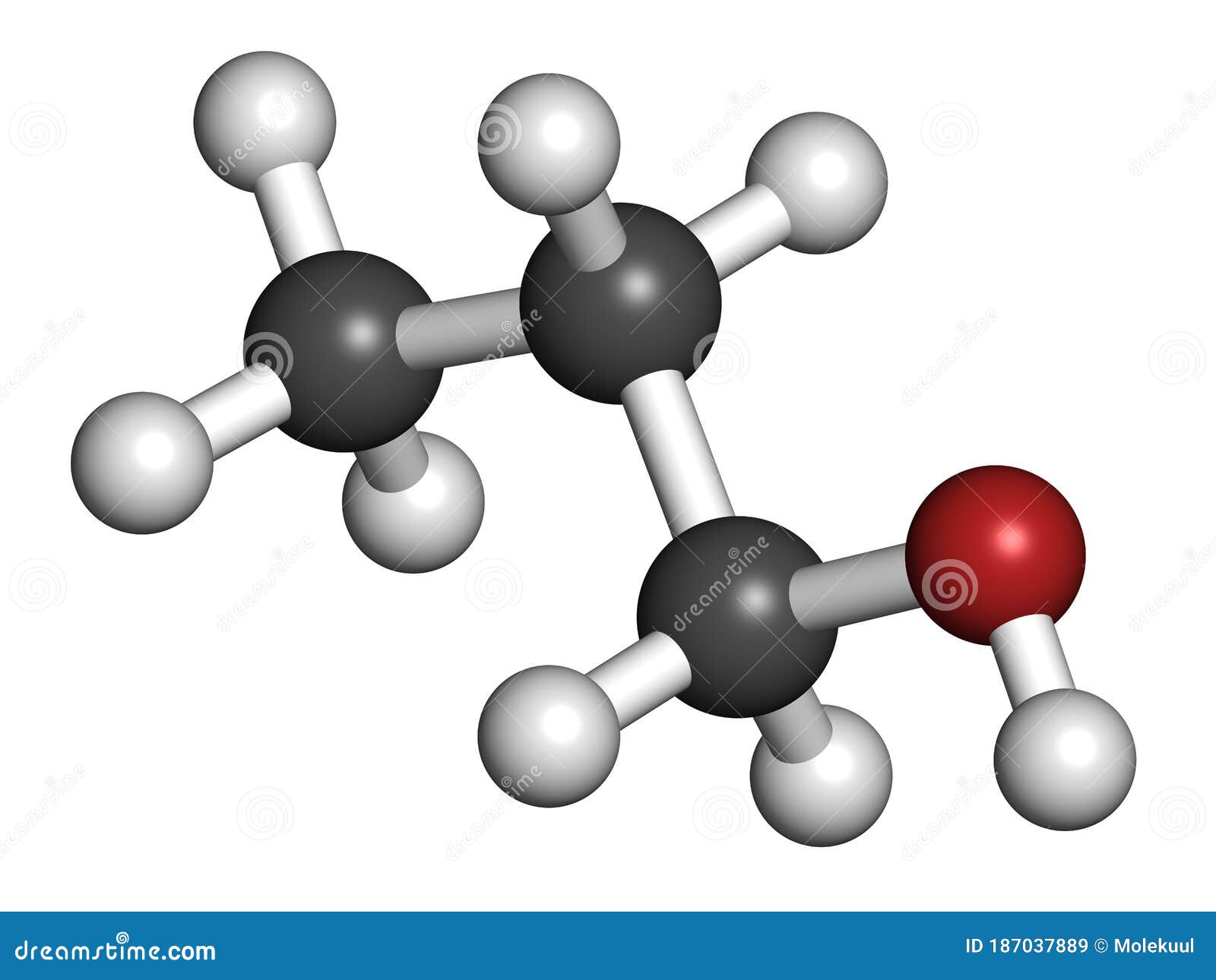 Propanol N-propanol Solvent Molecule. Skeletal Formula. Royalty-Free ...