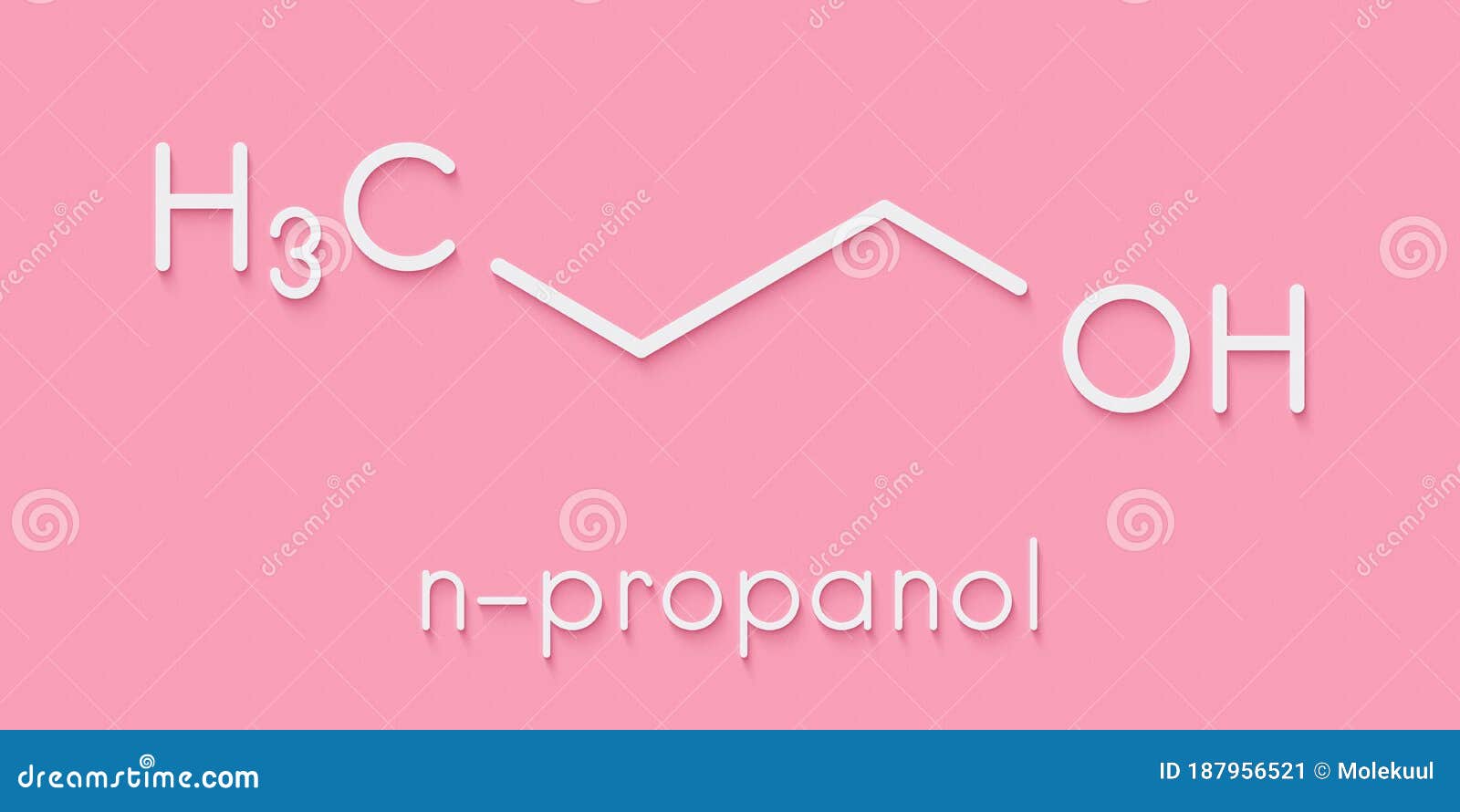 Propanol N-propanol Solvent Molecule. Skeletal Formula. Stock ...