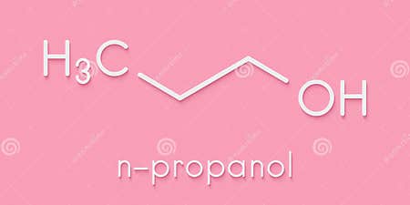 Propanol N-propanol Solvent Molecule. Skeletal Formula. Stock ...