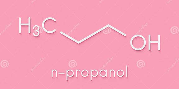 Propanol N-propanol Solvent Molecule. Skeletal Formula. Stock ...