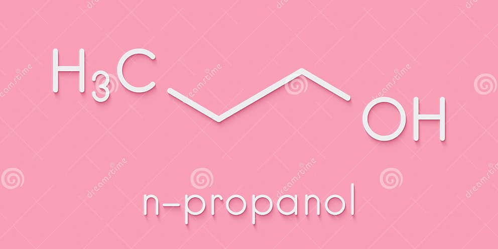 Propanol N-propanol Solvent Molecule. Skeletal Formula. Stock ...