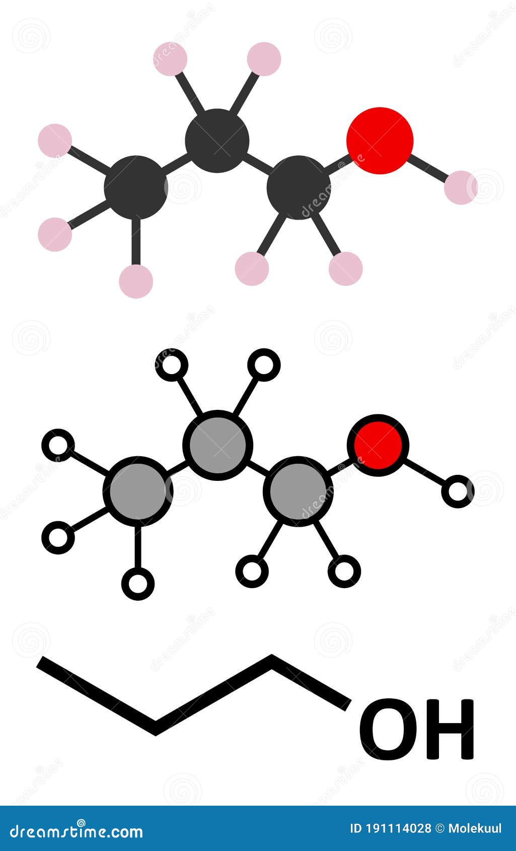 1 Propanol Skeletal Structure