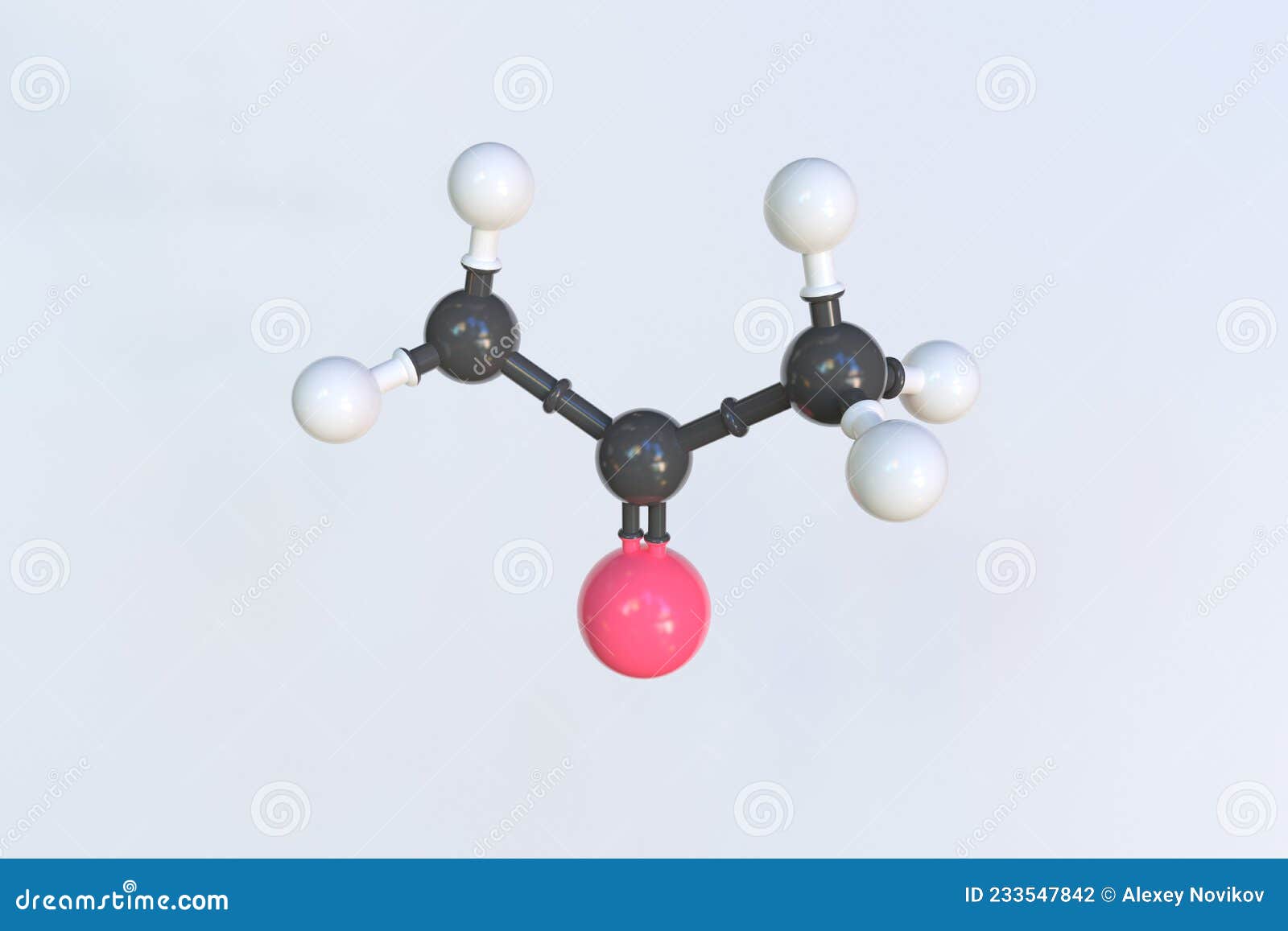 2-propanone Molecule. Isolated Molecular Model. 3D Rendering Stock ...