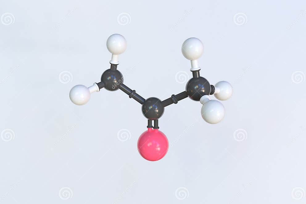 2-propanone Molecule. Isolated Molecular Model. 3D Rendering Stock ...