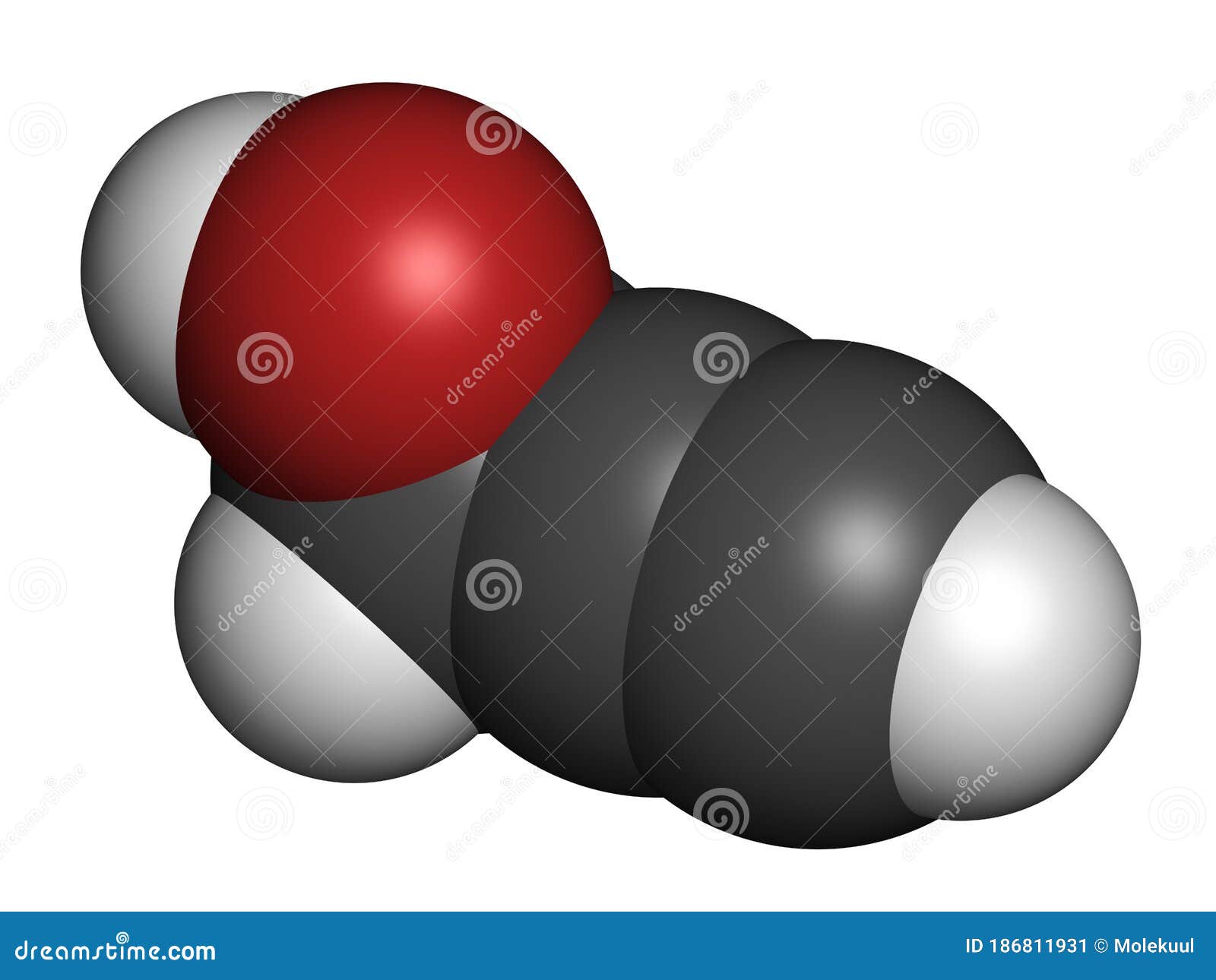 Propargyl Alcohol Molecule. 3D Rendering Stock Illustration ...