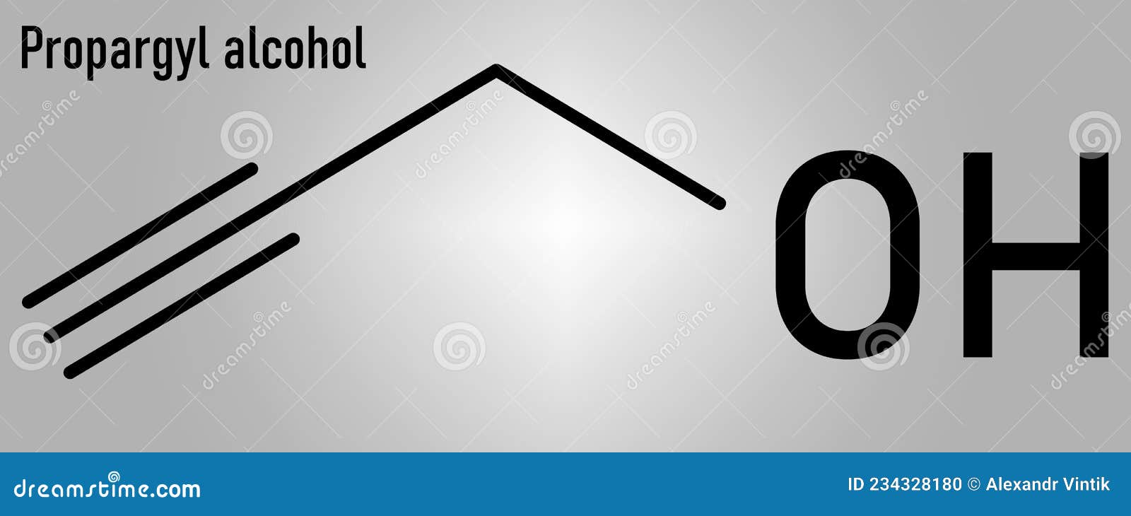 Propargyl Alcohol Molecule. Skeletal Formula. Chemical Structure Vector ...