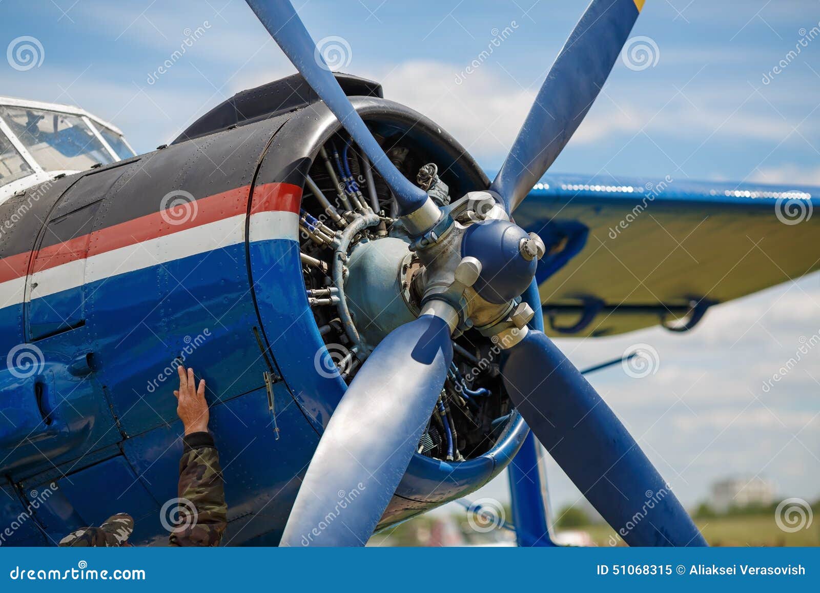 Propeller aircraft stock image. Image of gear, blade - 51068315