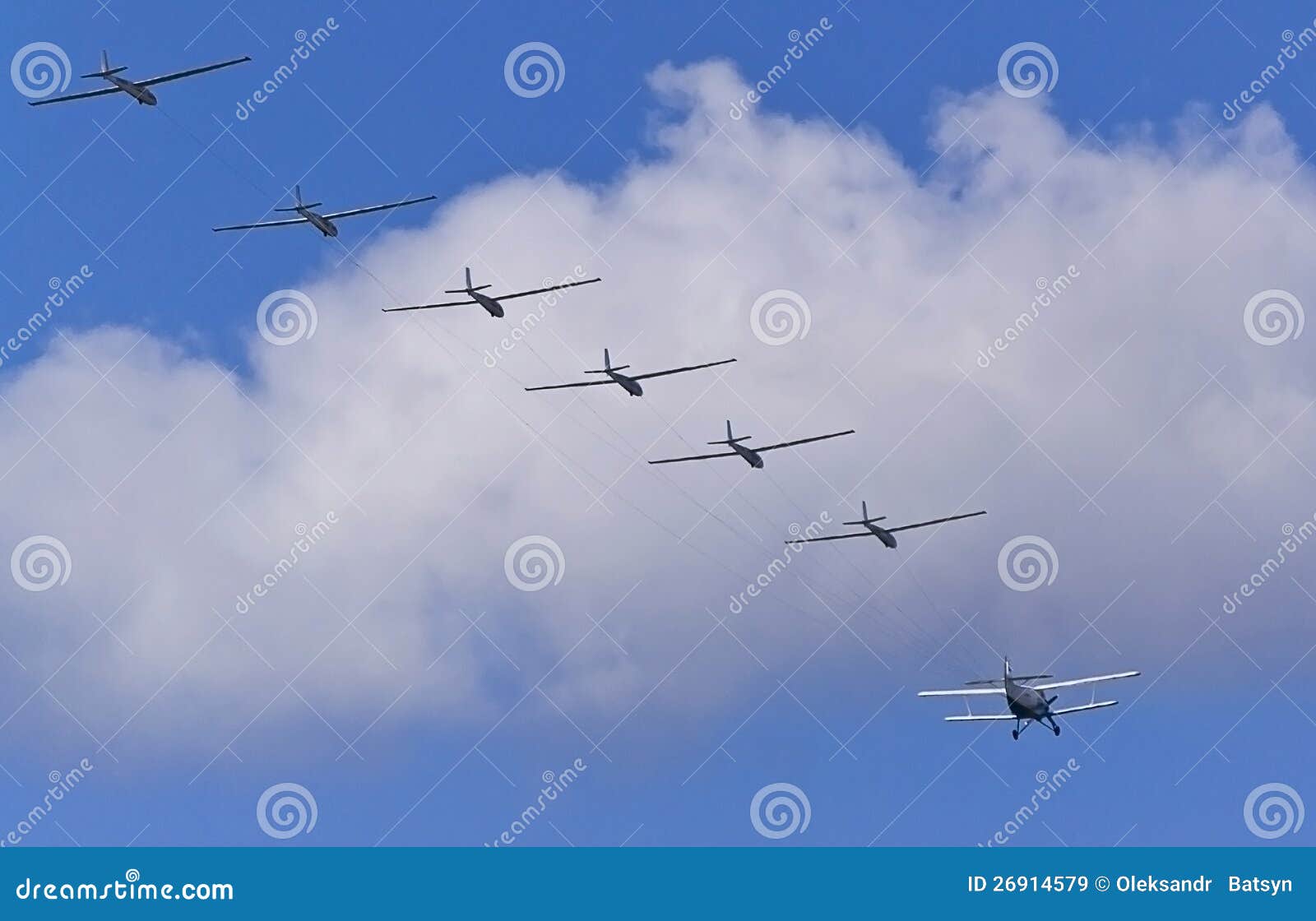 Propeller Aircraft Pulls Gliders. a Editorial Stock Image - Image of ...