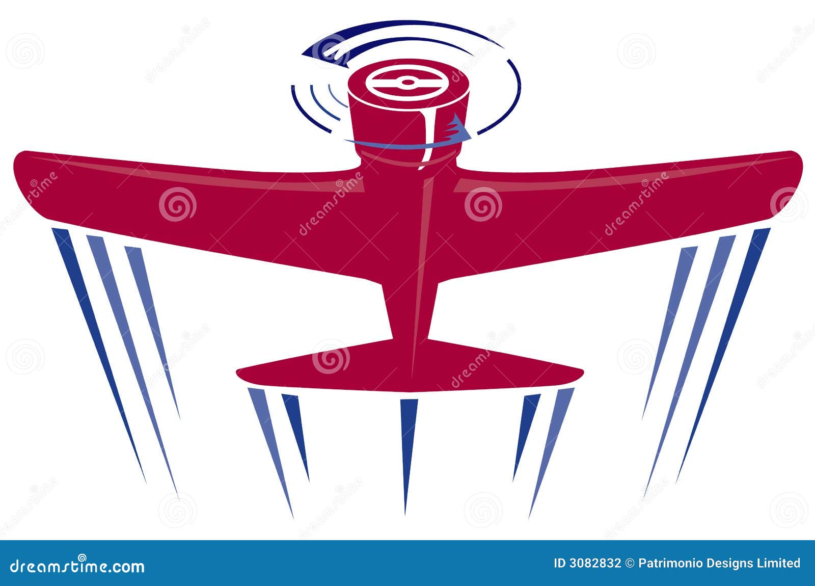 Propeller airplane red stock illustration. Illustration of retro - 3082832