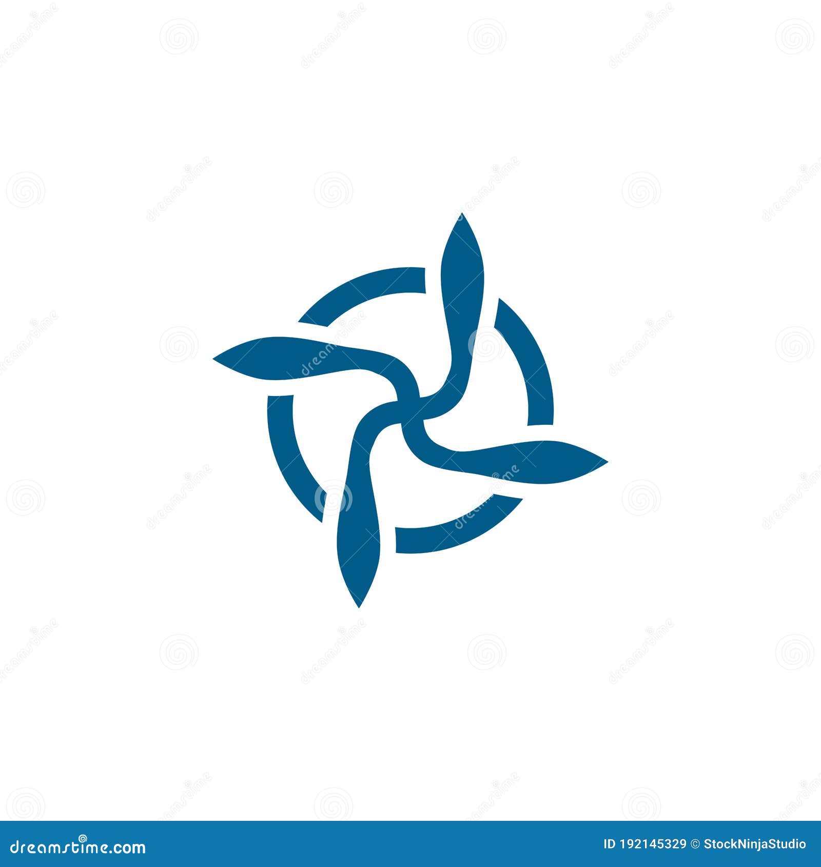 Propeller Blue Icon on White Background. Blue Flat Style Vector ...