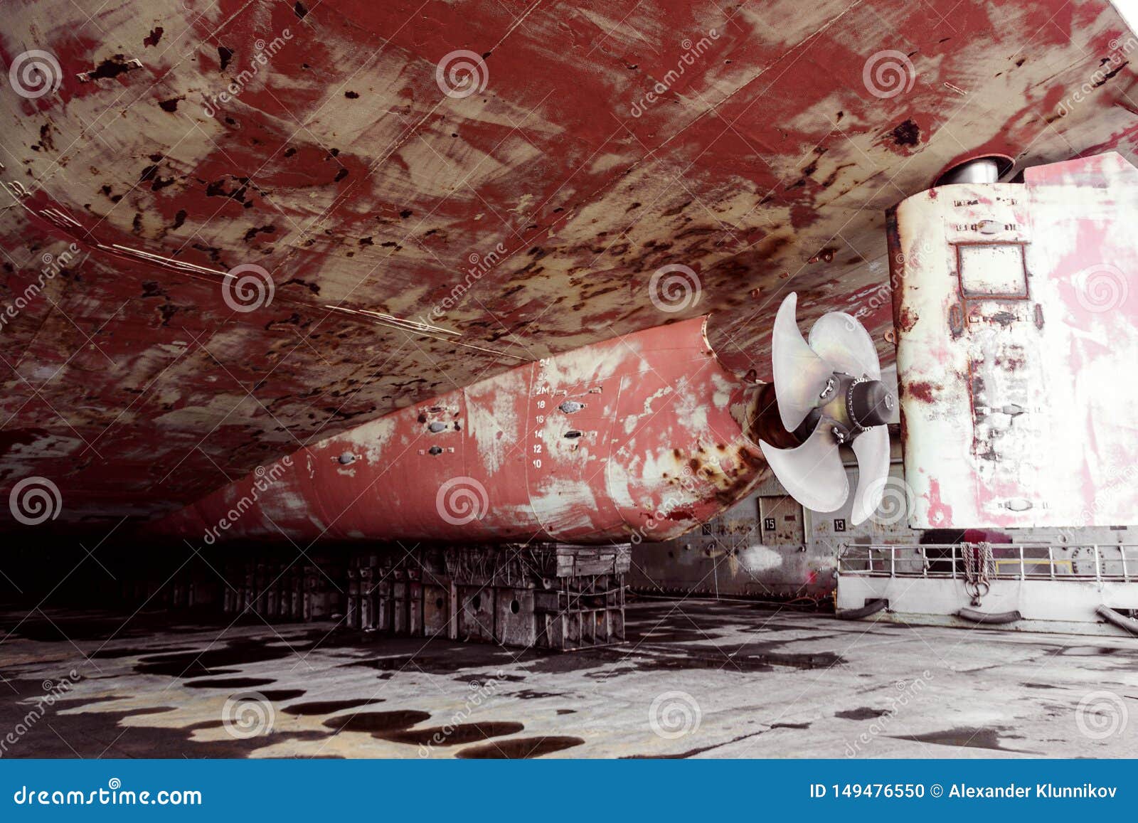 View From The Stern Of Tug Boat Docked At Port Dock. Professional Boat ...