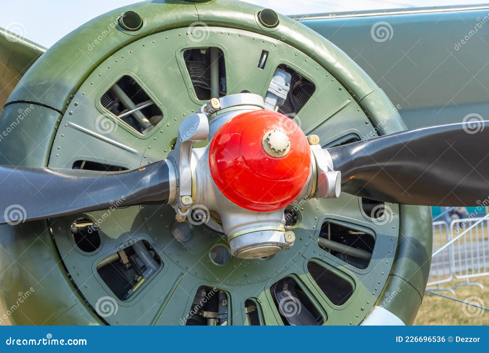 Propeller and Engine of Historical Vintage Airplane Stock Photo - Image ...