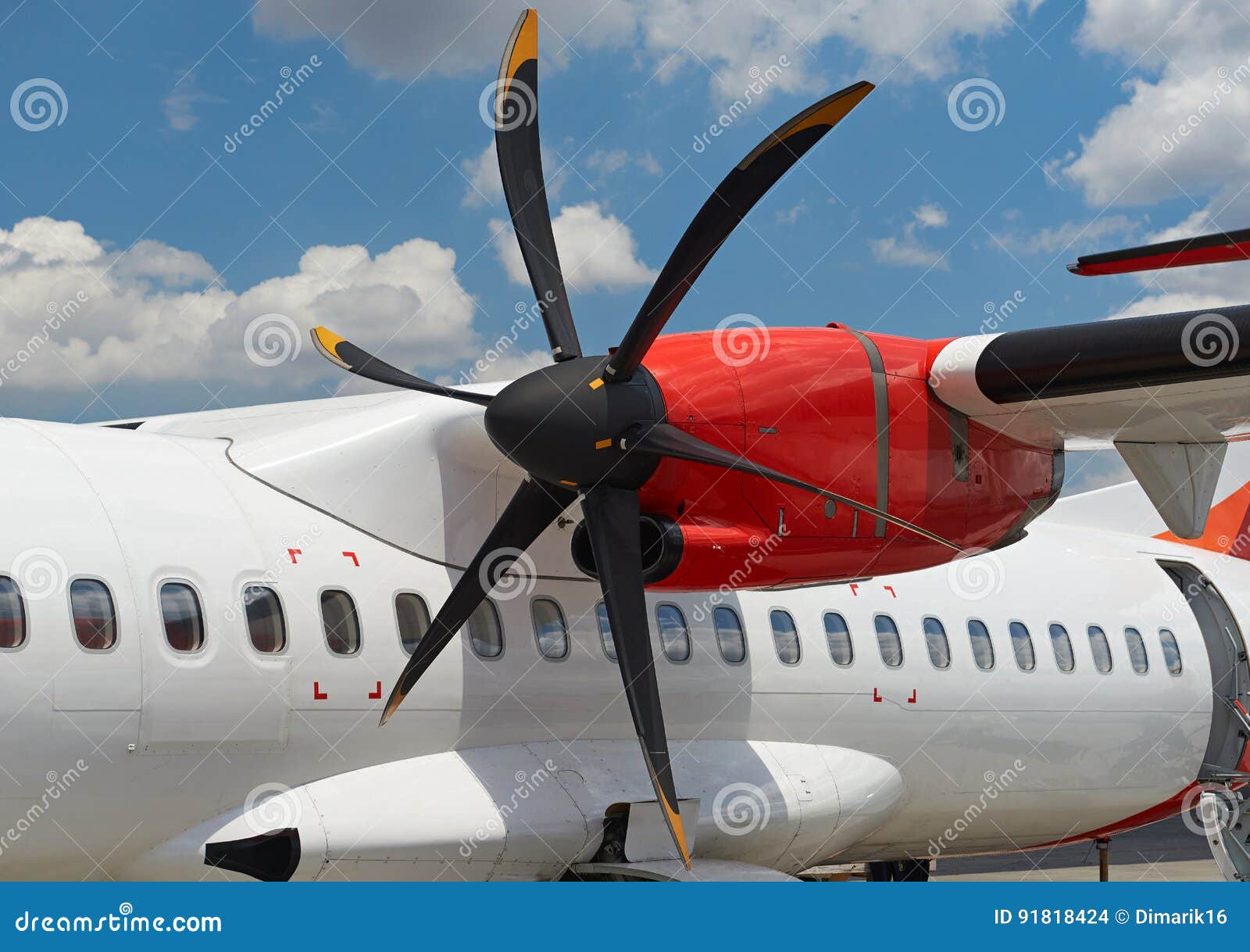 Propeller Engine in Modern Plane Stock Photo - Image of front, closeup ...