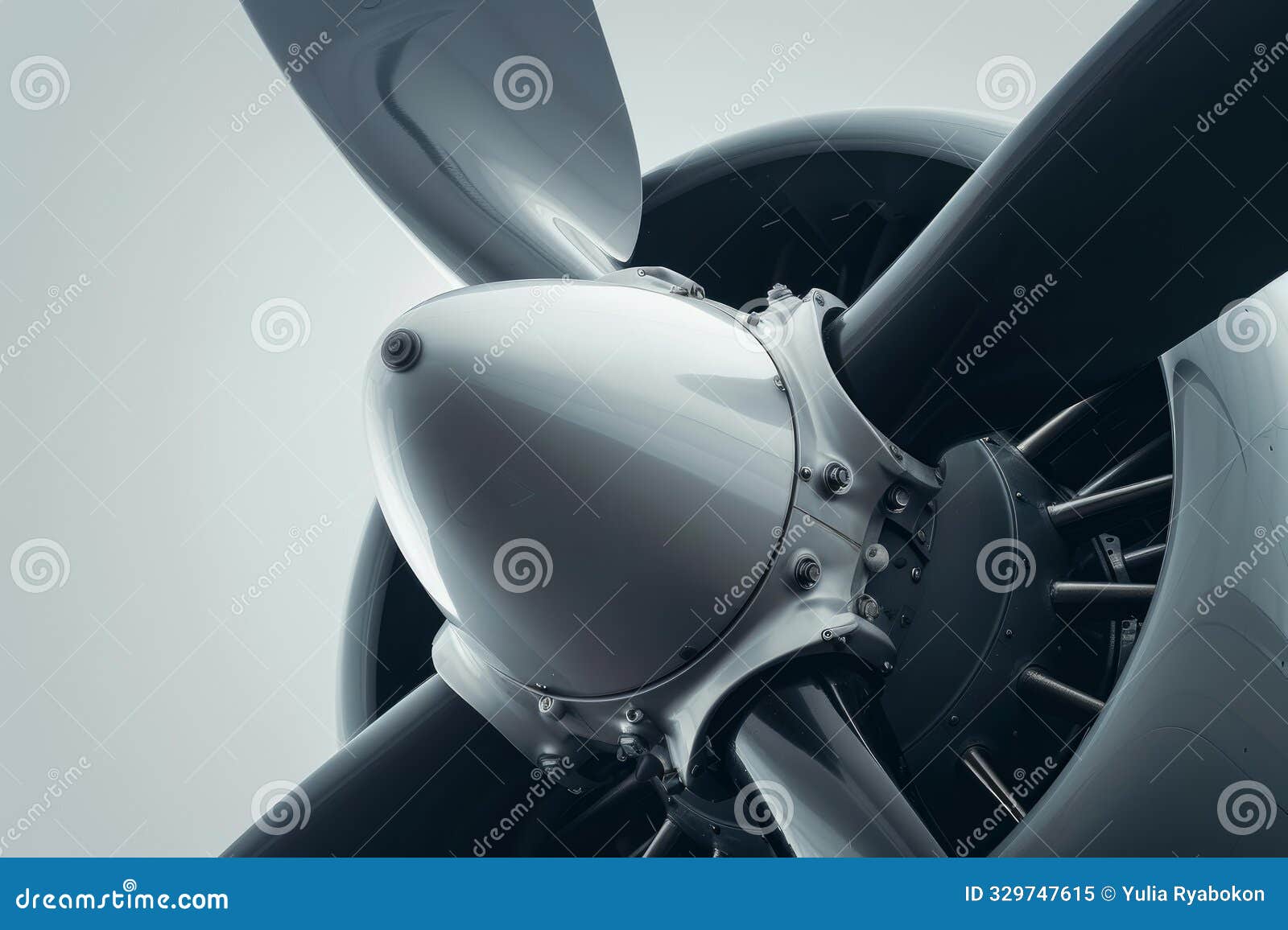 Propeller Engine of a Vintage Airplane Spinning, Close Up View Stock ...