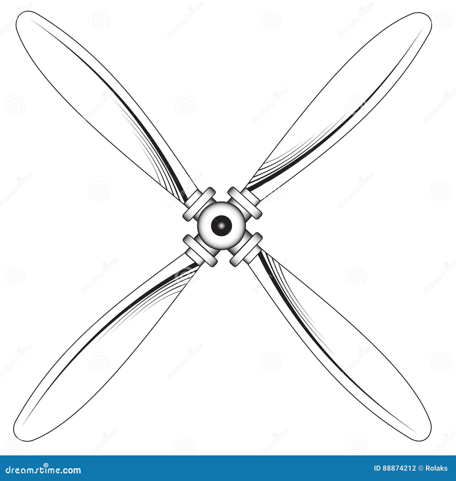 Propeller with four blades stock vector. Illustration of strength ...