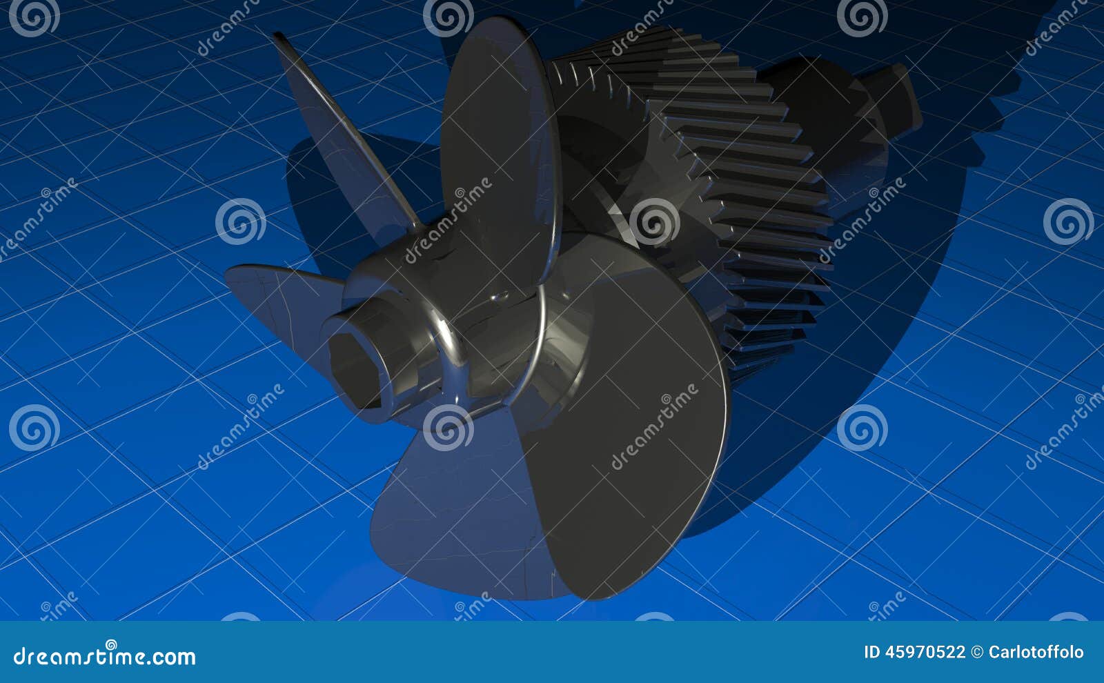 Propeller with gear stock illustration. Illustration of helix - 45970522