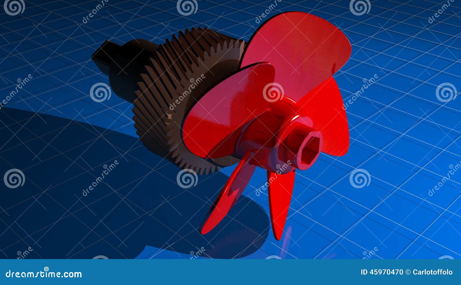 Propeller with gear stock illustration. Illustration of helical - 45970470