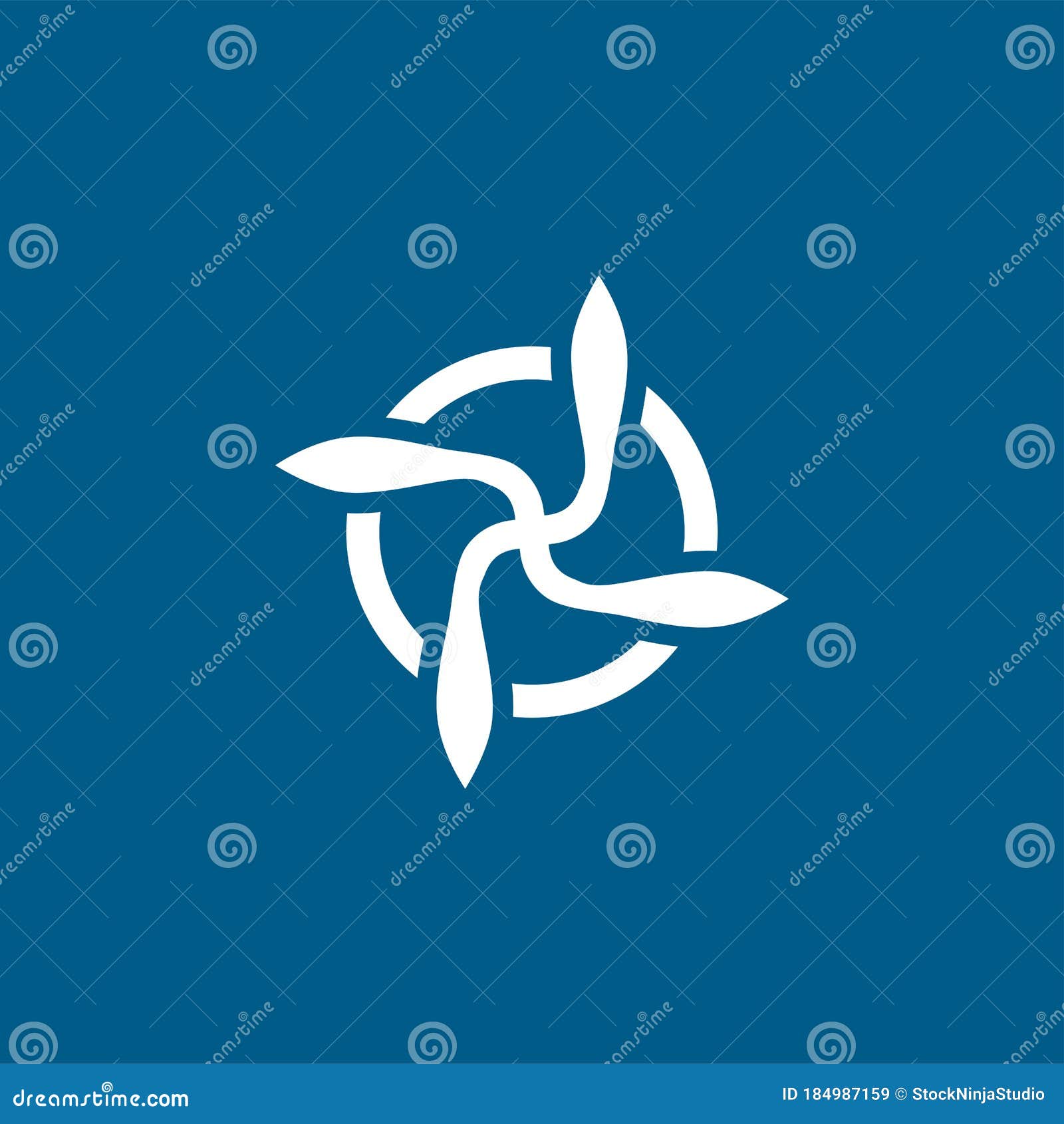 Propeller Icon on Blue Background. Blue Flat Style Vector Illustration ...