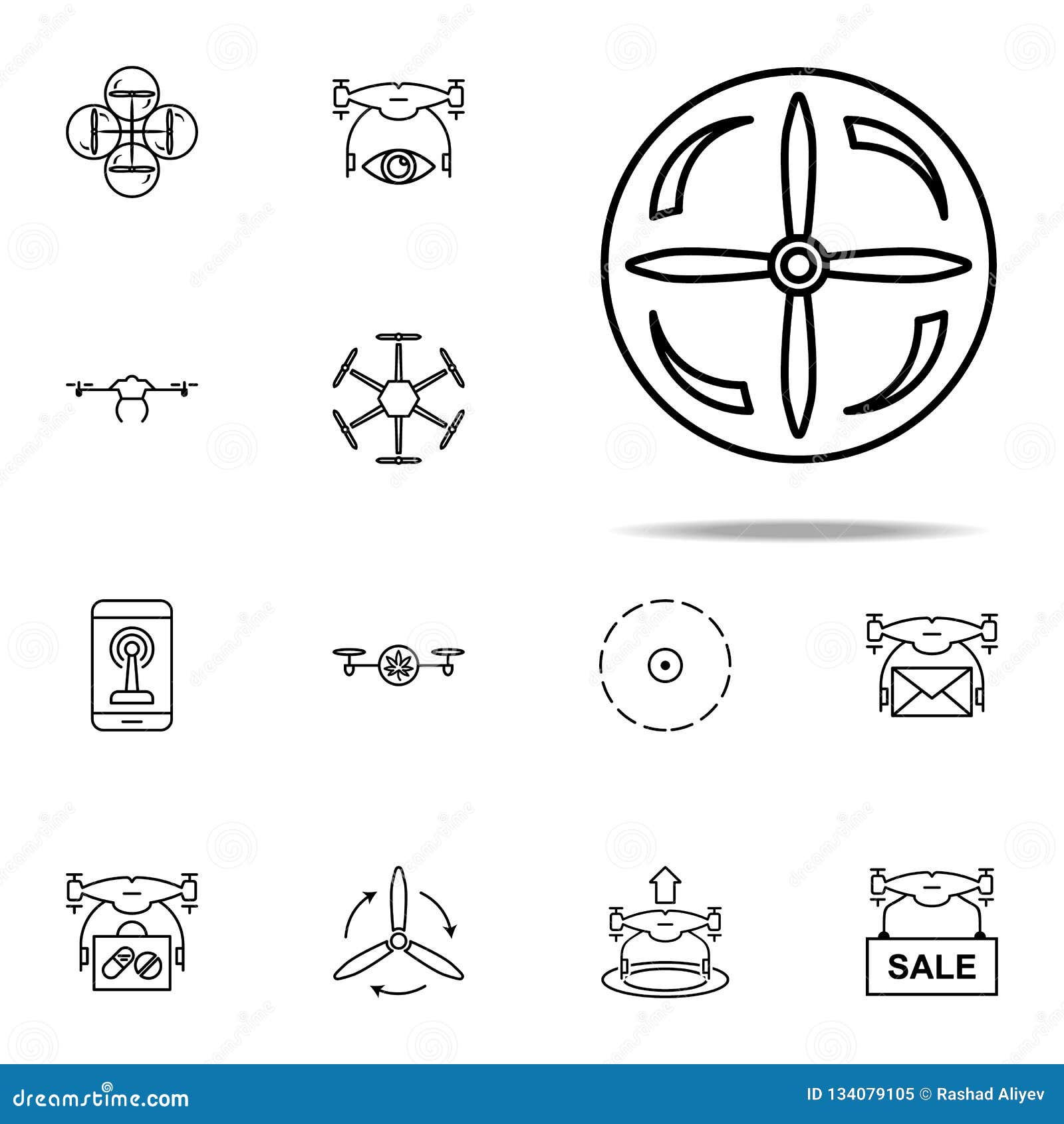 Propeller Icon. Drones Icons Universal Set for Web and Mobile Stock ...