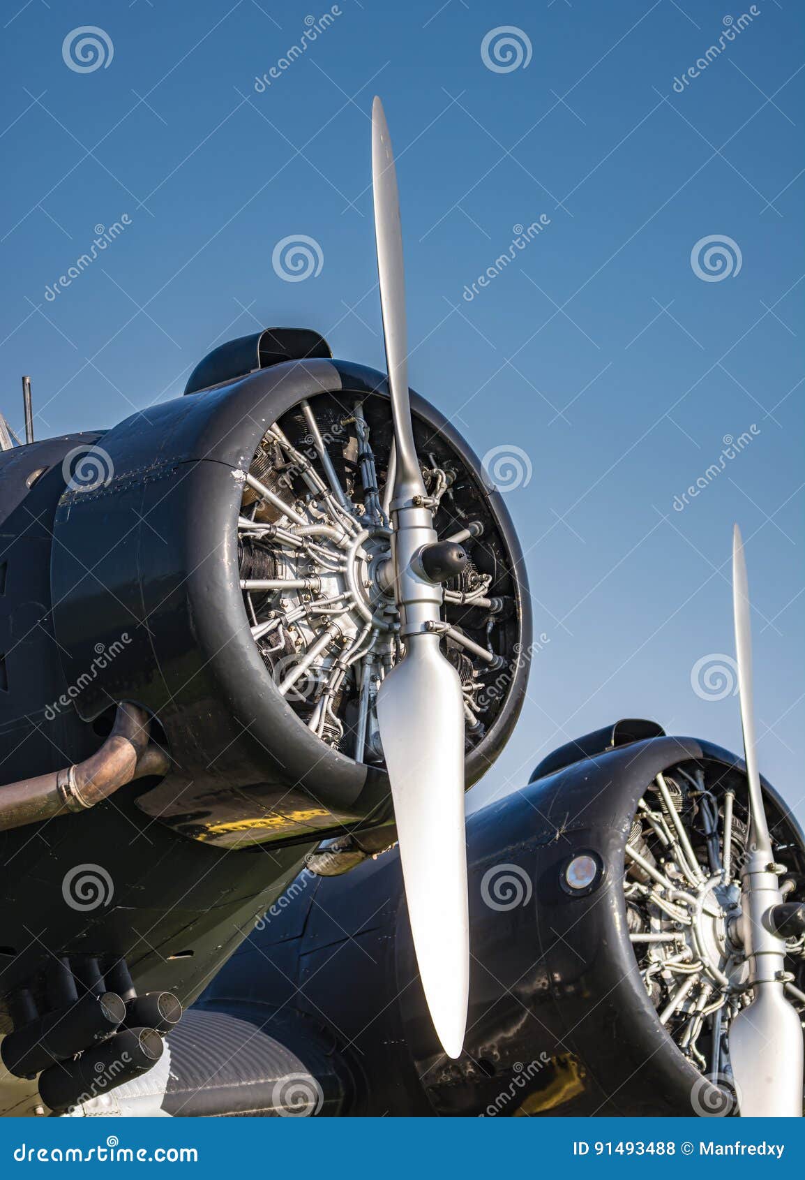 Propeller of an Old Historic Aircraft Stock Photo - Image of nostalgia ...