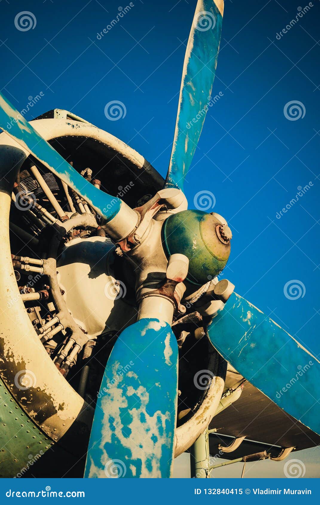 Propeller of Old Retro Airplane Stock Image - Image of mechanic ...