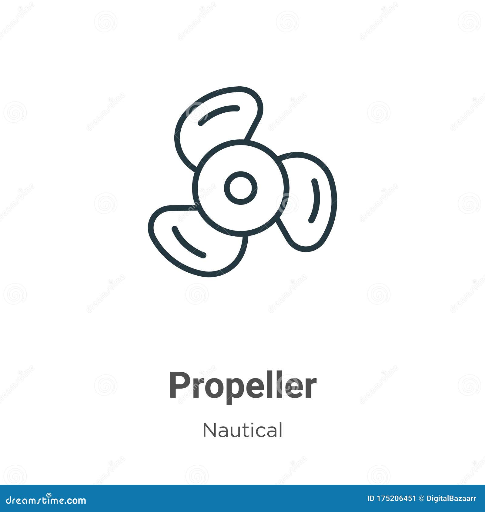 Propeller Outline Vector Icon. Thin Line Black Propeller Icon, Flat ...