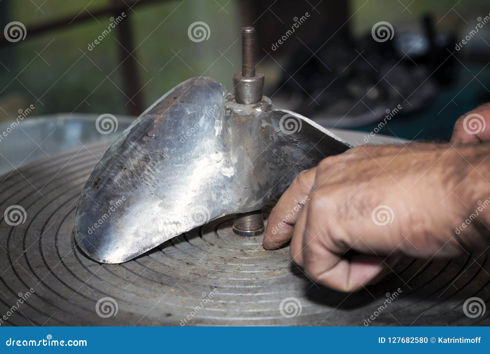 Propeller pitch plate. stock photo. Image of spare, boating - 127682580