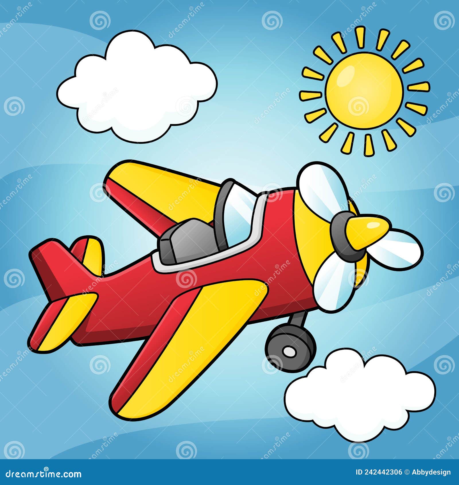 Propeller Plane Cartoon Vehicle Illustration Stock Vector ...