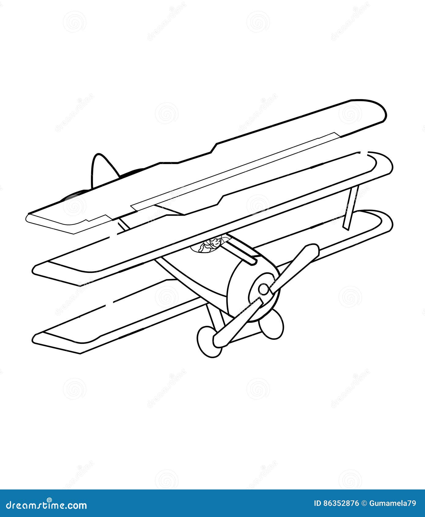 Propeller Plane Coloring Page Royalty-Free Stock Photo | CartoonDealer ...