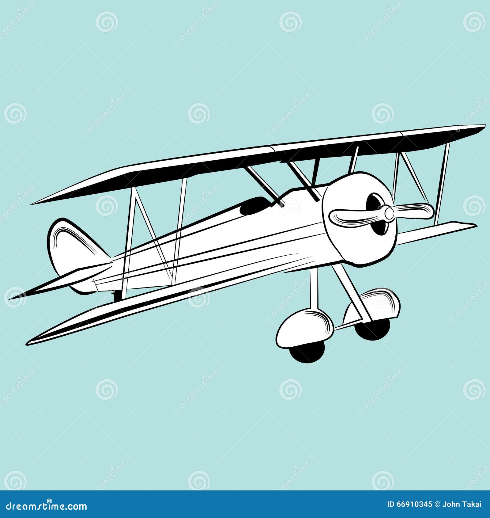 Propeller Plane Drawing stock vector. Illustration of world - 66910345