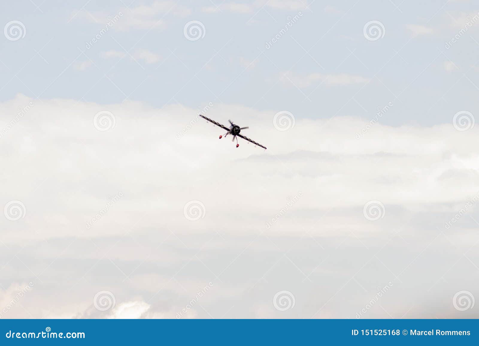 Propeller Plane in Flight Seen from the Front Stock Photo - Image of ...