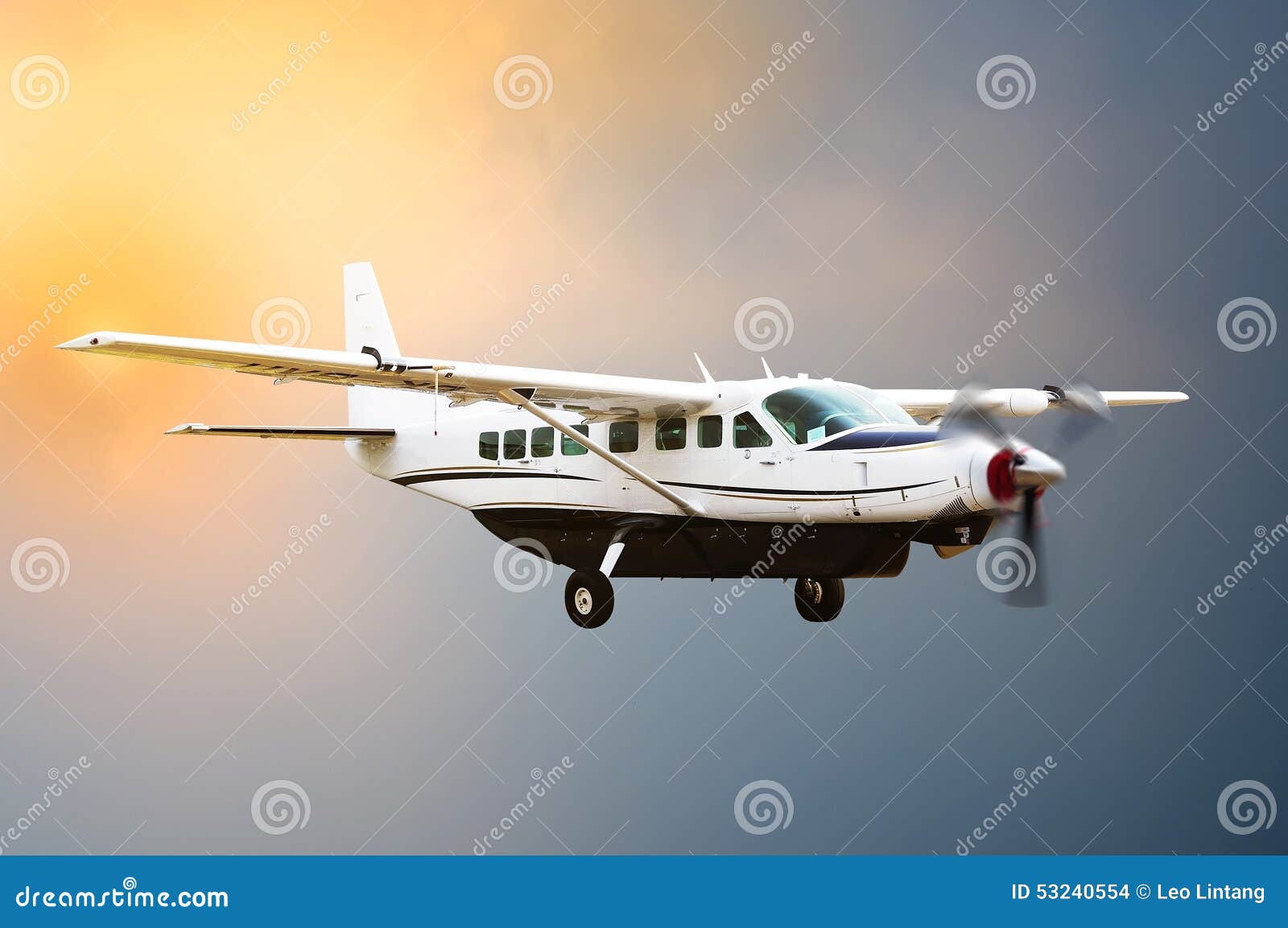 Propeller Plane Flying stock photo. Image of journey - 53240554