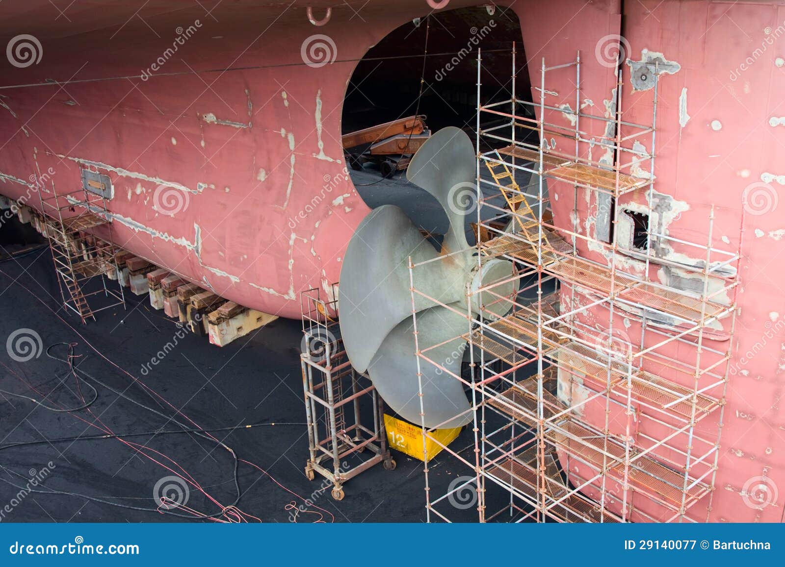 Propeller and rudder stock image. Image of repair, carrier - 29140077
