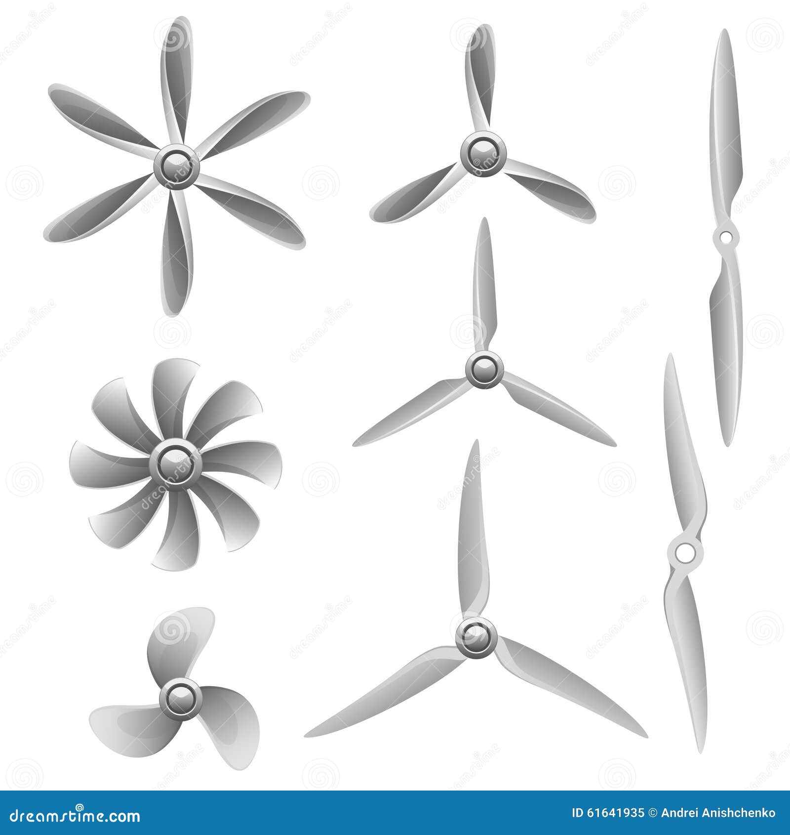 Propeller set stock vector. Illustration of metal, background - 61641935