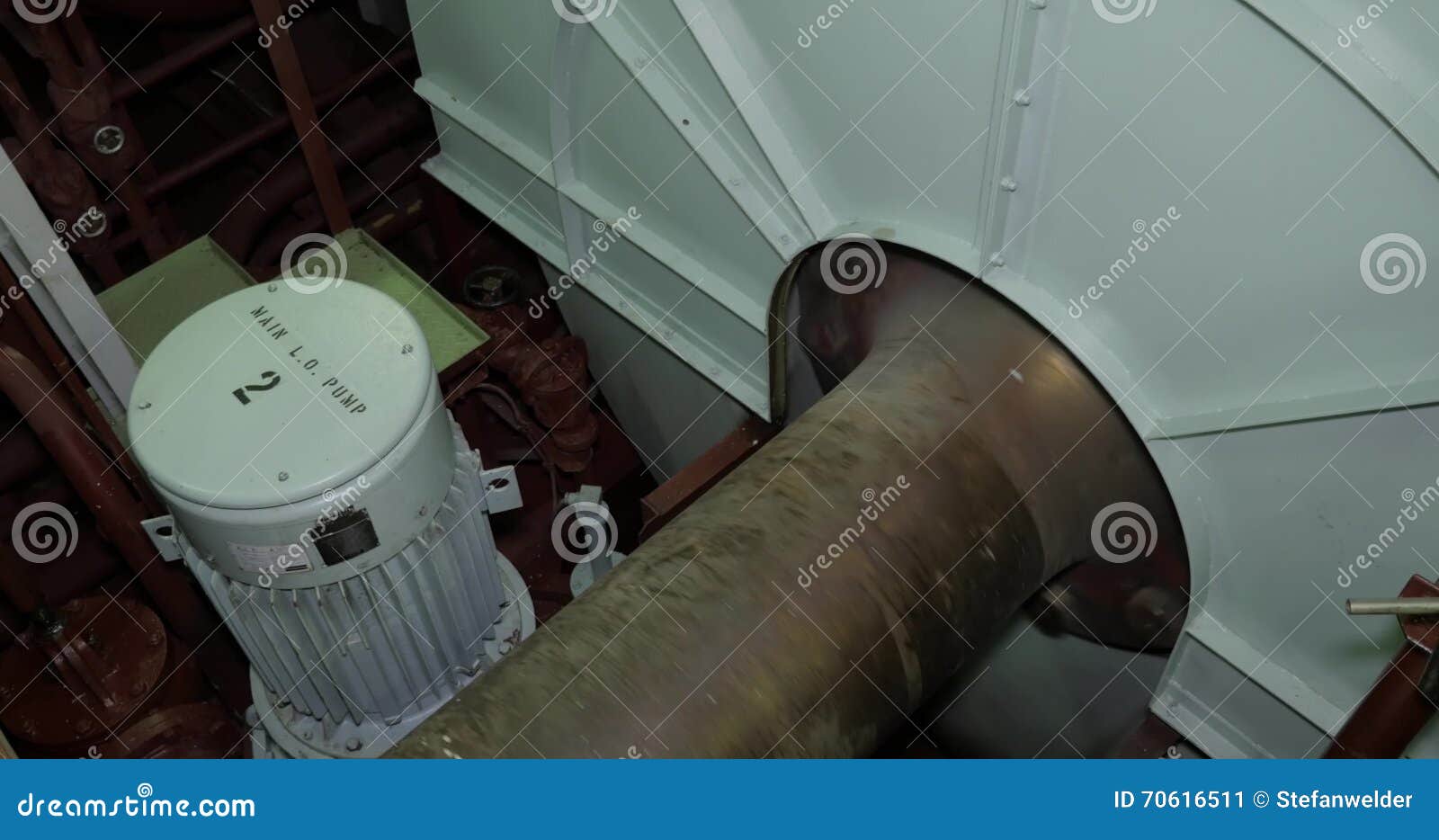 Propeller Shaft with Flywheel, Main Engine of Vessel. Stock Video ...