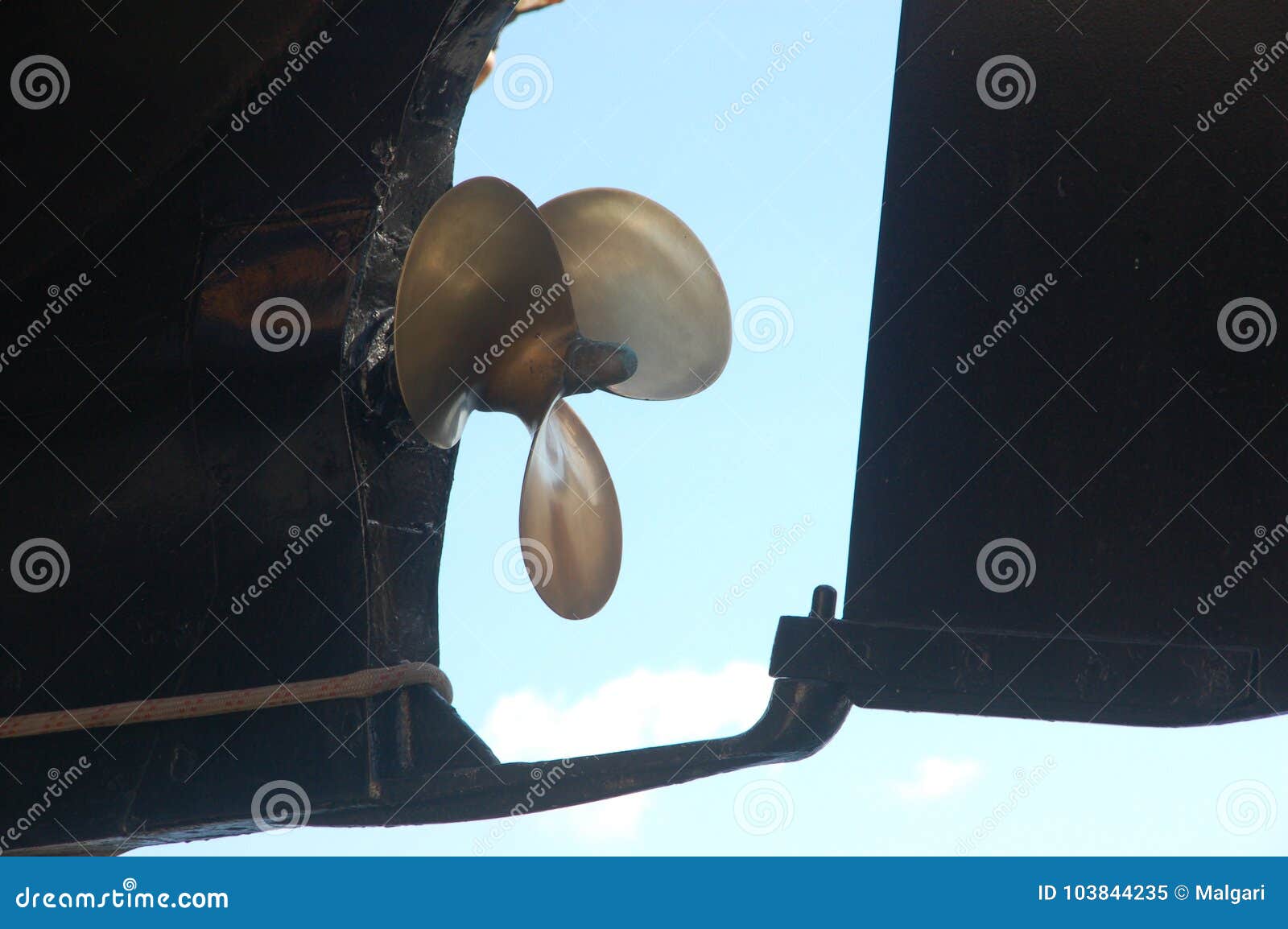 Propeller of a Small Boat on the Ground Stock Image - Image of ...