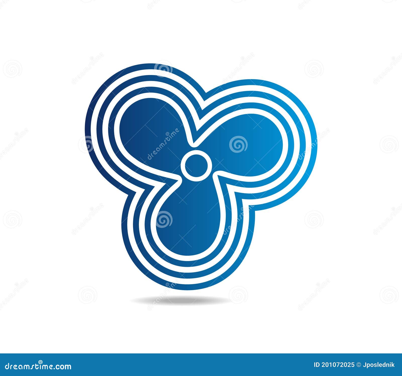 Propeller with a Three-line Contour Stock Vector - Illustration of blue ...