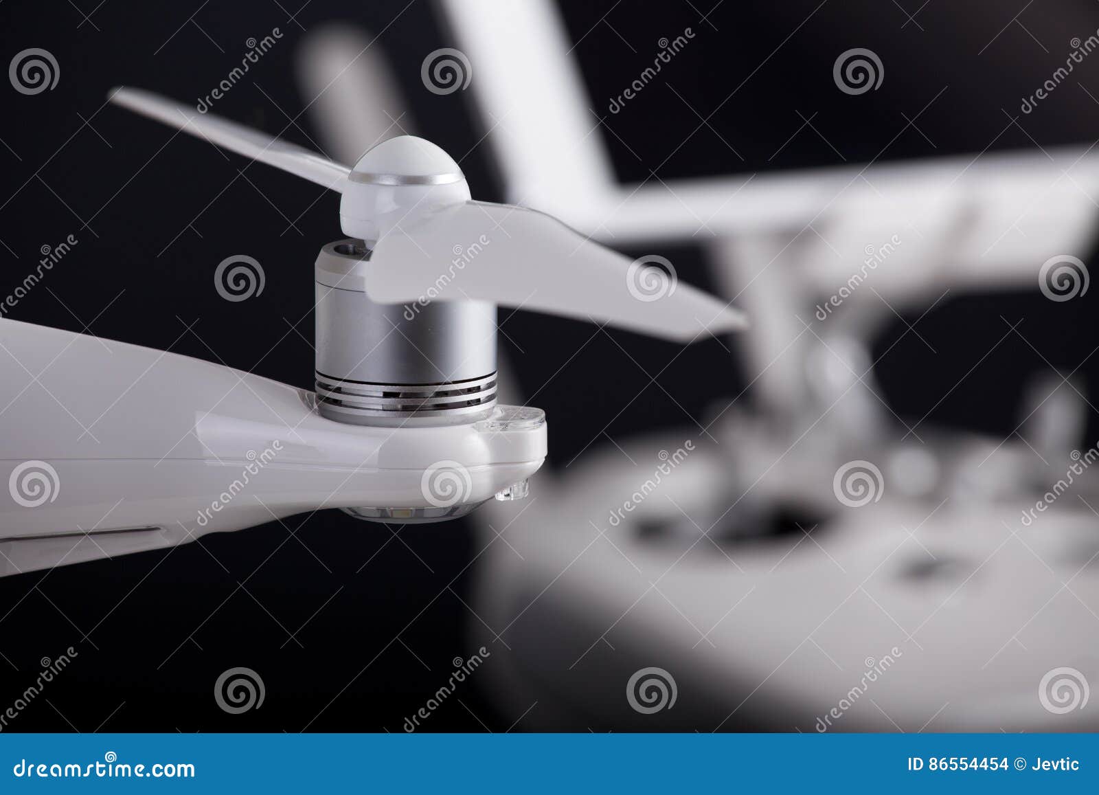Propeller of White Drone with Remote Control Stock Photo - Image of ...