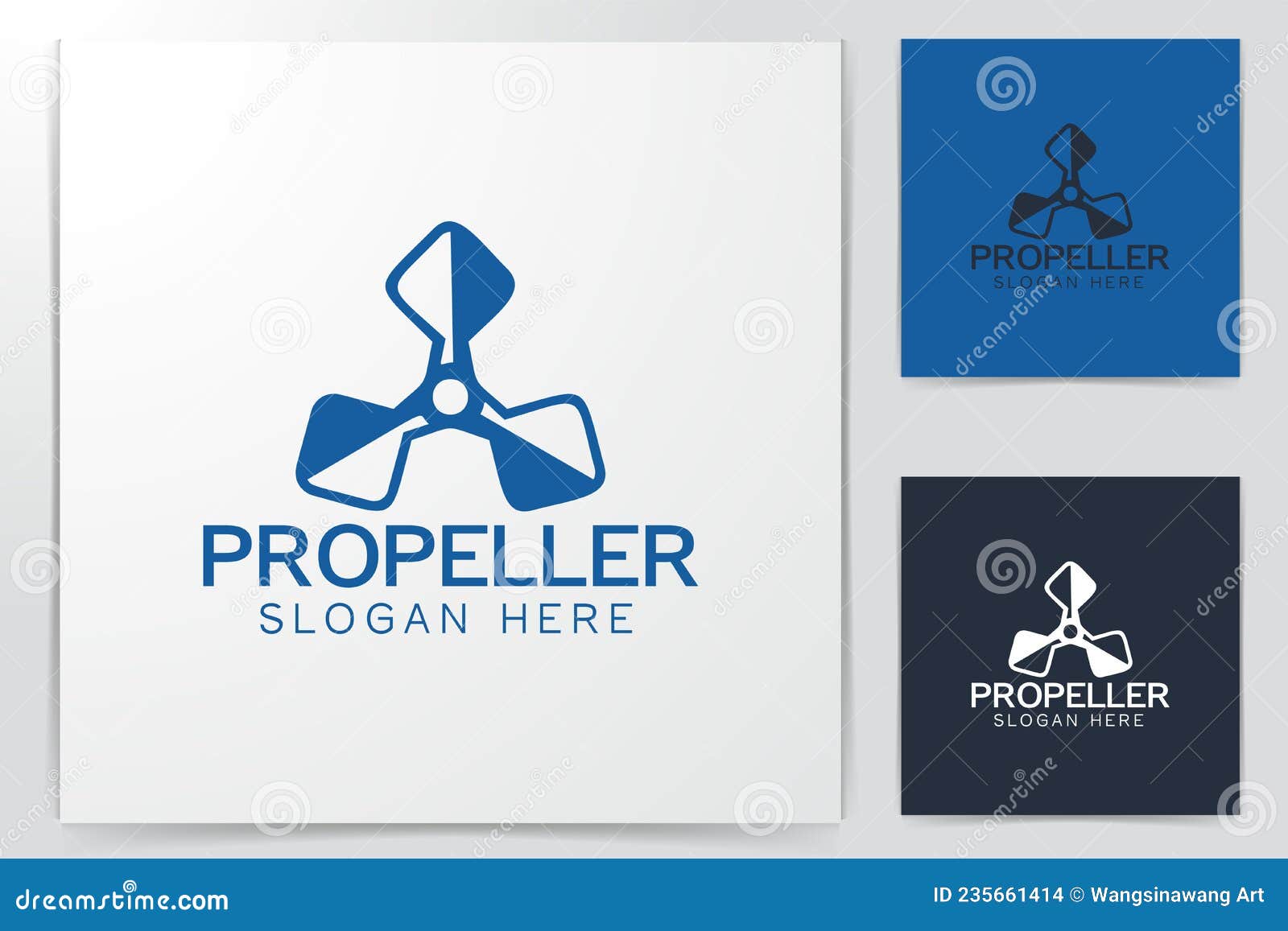 Propeller Wind Water Logo Design Stock Vector - Illustration of ...