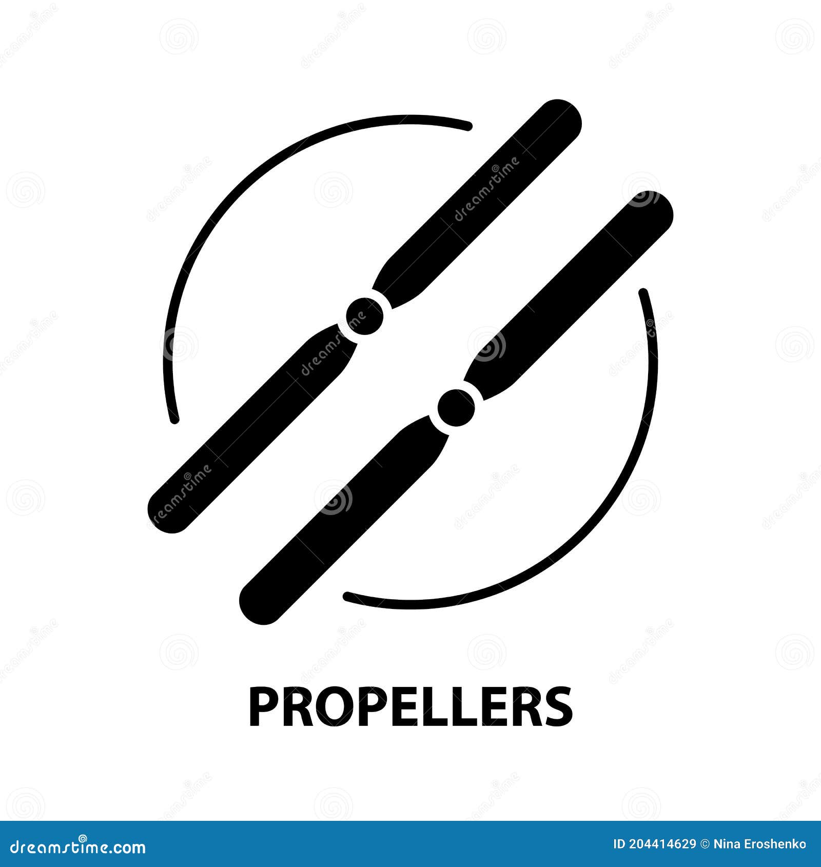 Propellers Icon, Black Vector Sign with Editable Strokes, Concept ...