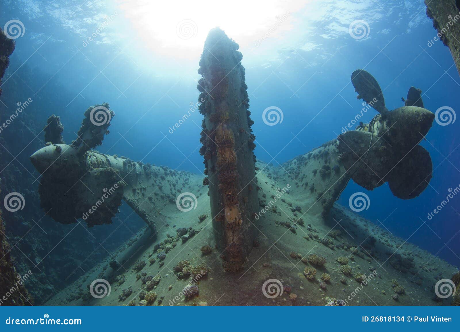 Propellers on a shipwreck stock photo. Image of seawater - 26818134
