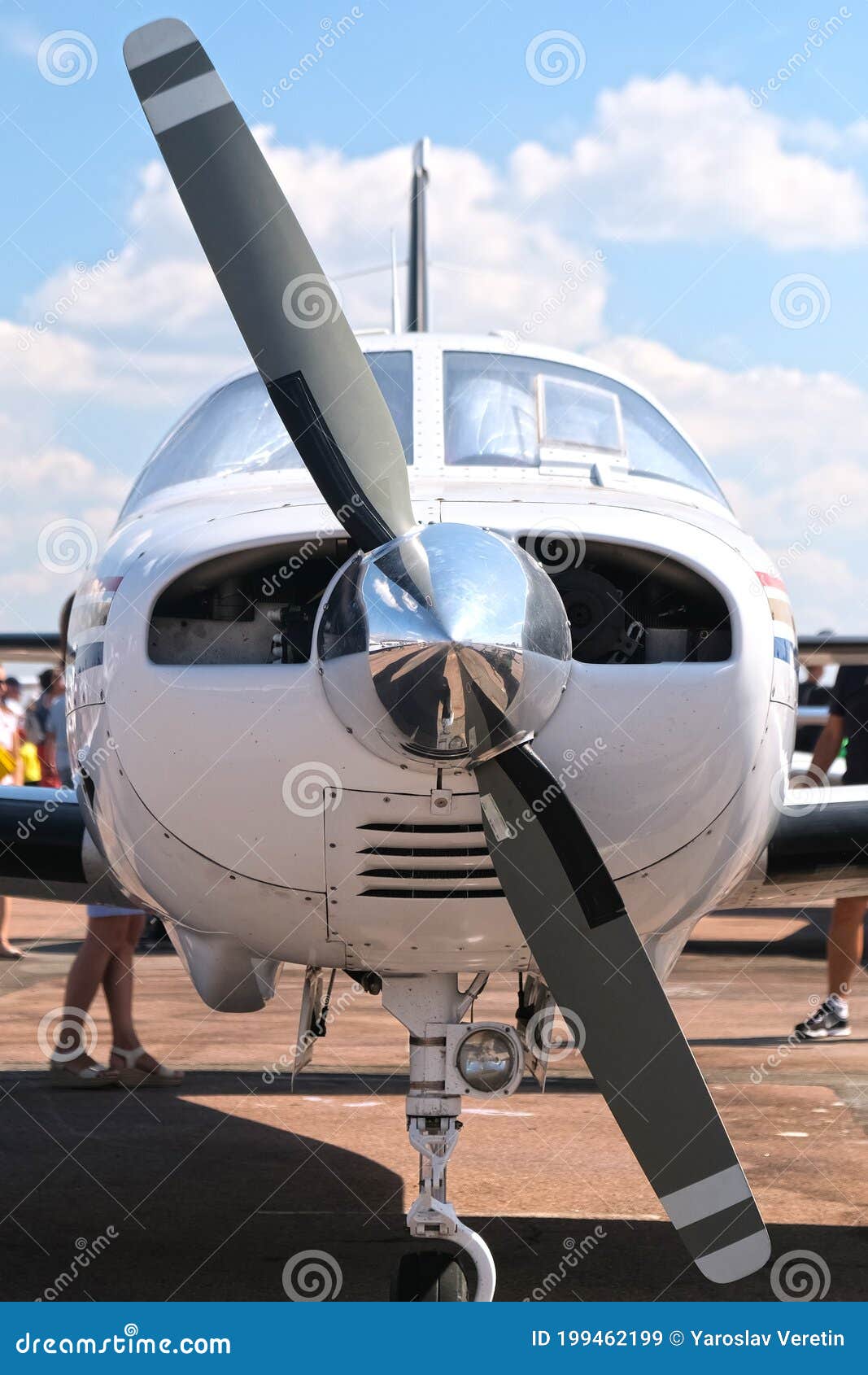 Propellers on a Single Engine Biplane Stock Image - Image of outdoor ...