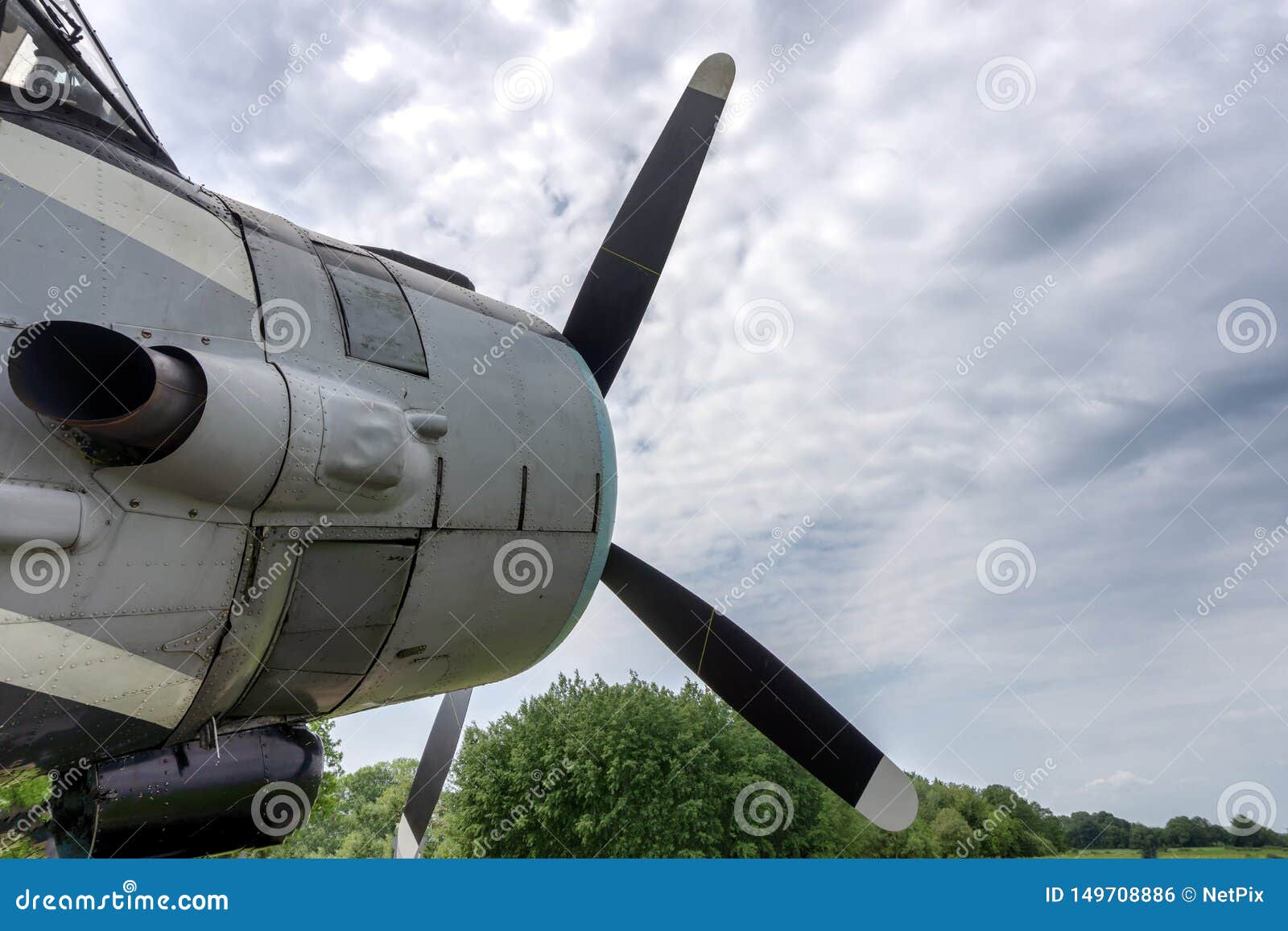 Propellers on a Single Engine Biplane Stock Photo - Image of light ...