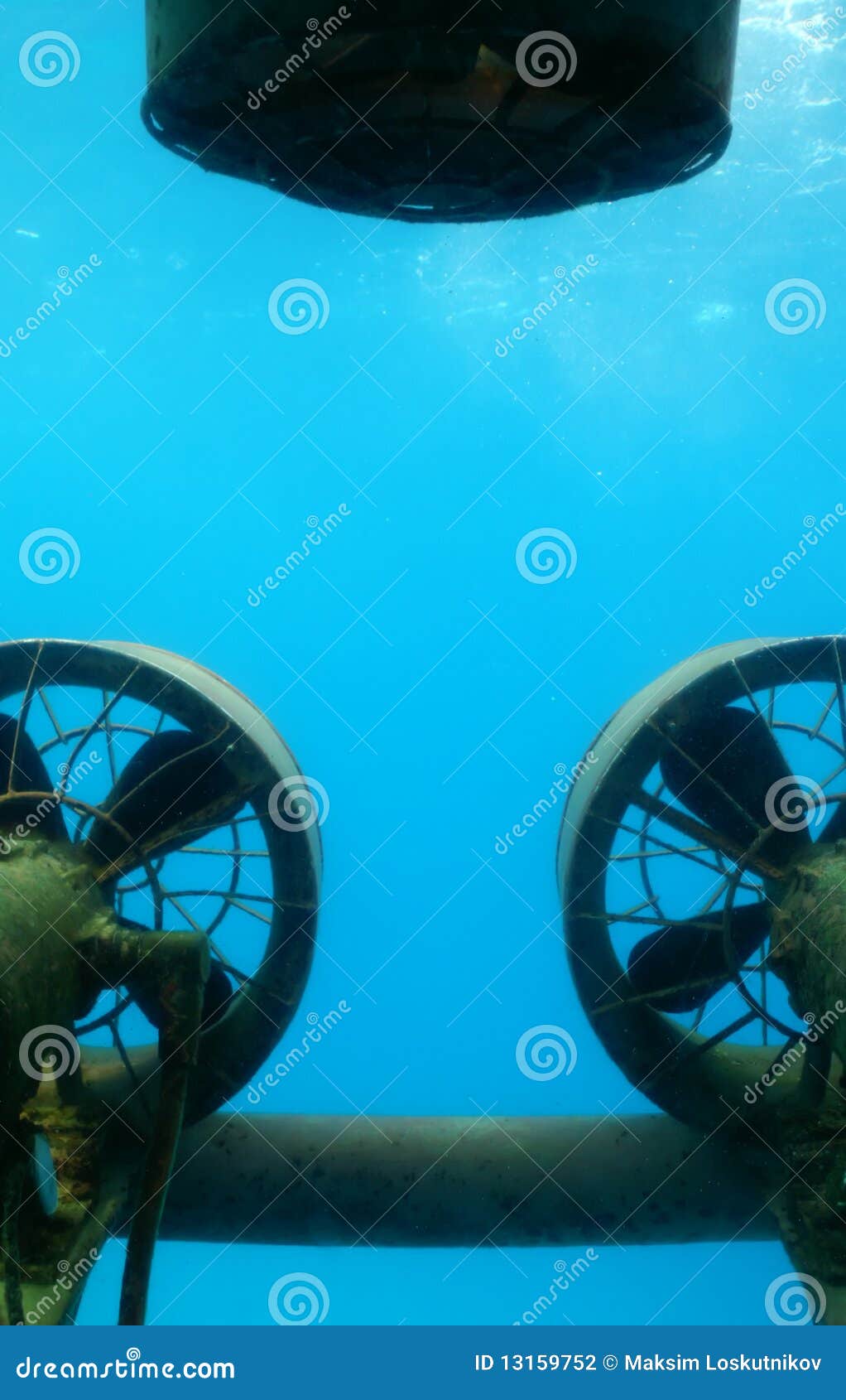 Propellers of submarine stock photo. Image of power, lake - 13159752
