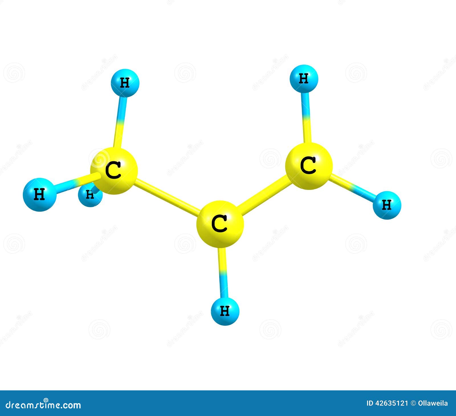 Propene (propylene) Molecular Structure on White Background Stock ...