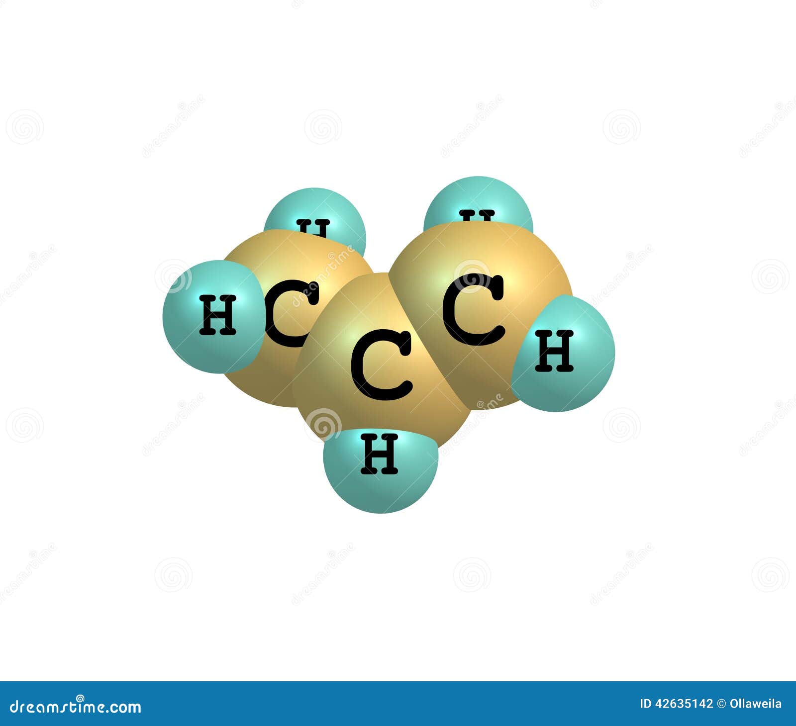 Propylene. Propene. Structural Chemical Formula And Molecule 3d Model ...