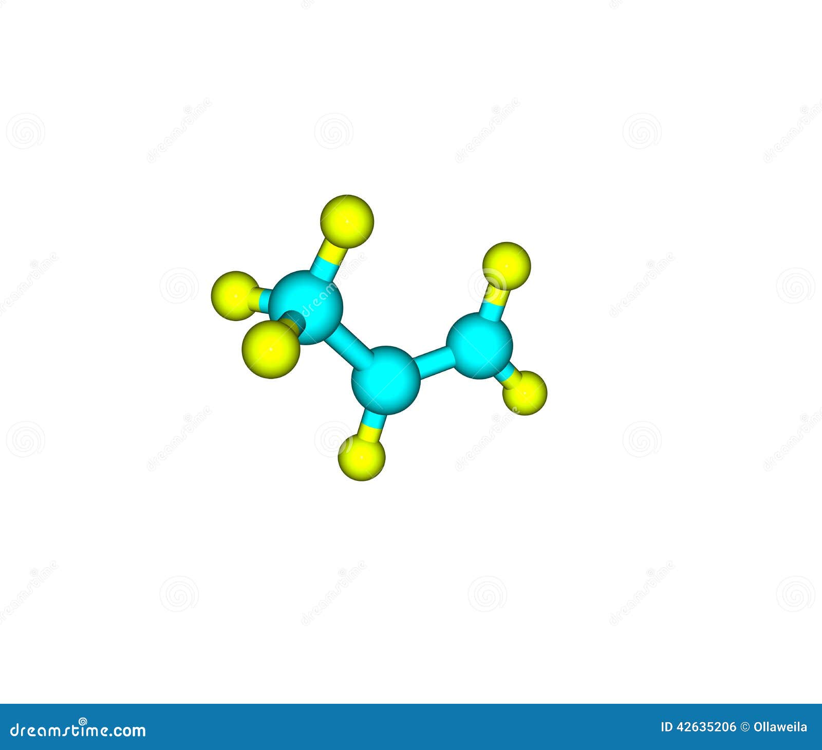 Propene (propylene) Molecular Structure on White Background Stock ...